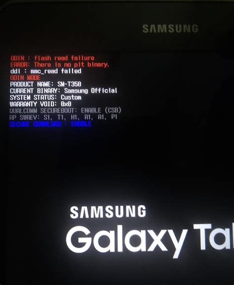 Sm T350 Flash Read Error There Is No Pit Binary Any Fix Stuck In Odin Rsamsung
