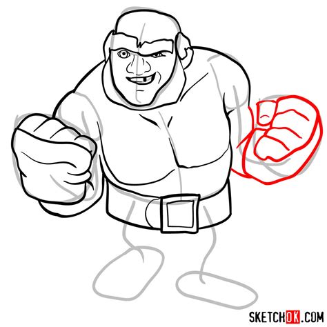 How To Draw Boxer Giant From Coc Sketch The Power Punch