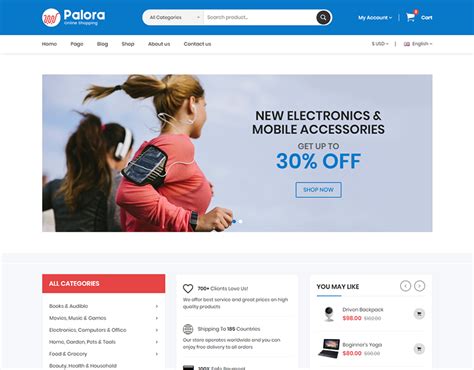 Palora Electronics Ecommerce Bootstrap4 Template Behance