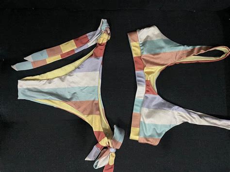 Strippes Garterized Swimwear On Carousell