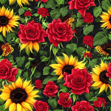 Sunflowers And Red Roses Wallpaper Brighten Your Space