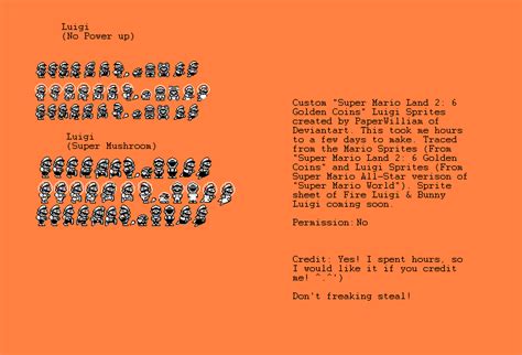 Luigi Sprite Sheet Sml2 6 Golden Coins Part 1 By Paperwilliam On