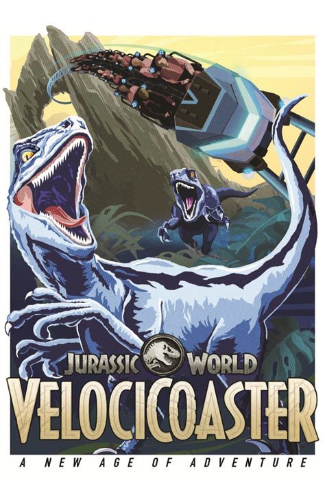Jurassic World Attraction Poster Print 11x17 Velocicoaster Universal