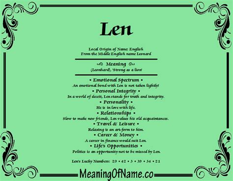 Len Meaning Of Name