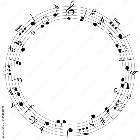 Music Round Frame Melody Circular Musical Notes Stock Vector Adobe