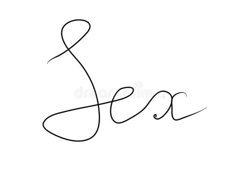 Sex Handwritten Text Inscription Modern Hand Drawing Calligraphy Word