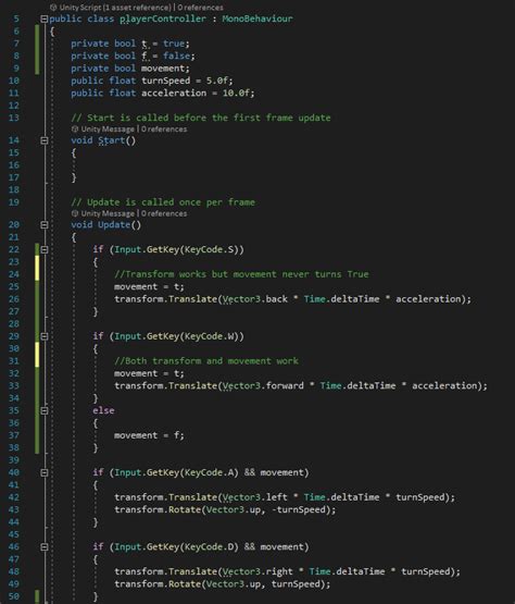 Can Anyone Tell Me Why The First If Statement Doesnt Make Movement True But The Second One