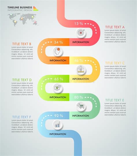 Timeline Business Concept Infographic Template 5 Steps Stock Vector