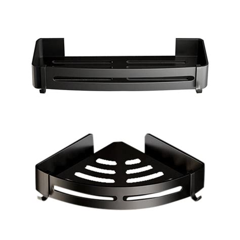 Badu Bg Пространство за рафтове за баня без пробиви Алуминиеви ъглови рафтове Вендуза Триъгълна