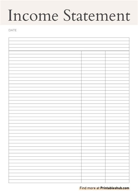 Printable Blank Income Statement Templates Printables Hub