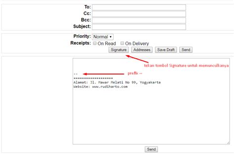 Membuat Signature Text Di Webmail Squirrelmail
