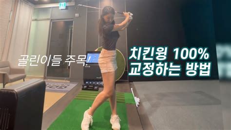 골린이 주목 당기는 스윙 100 교정법 L 프리미엄레슨 골프레슨 치킨윙 Youtube