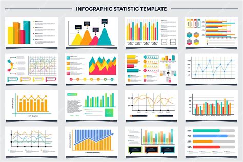 Premium Vector Collection Of Vector Stats Info Graphic Business Financial Graph Reports Marketing