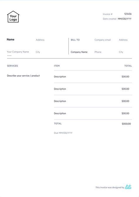Free Invoice Templates Lili