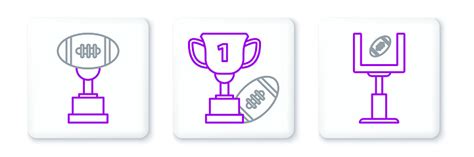 세트 라인 미식 축구 골 포스트와 축구 공 어워드 컵 및 아이콘 벡터 1위에 대한 스톡 벡터 아트 및 기타 이미지 1위 Championship 경기장 Istock