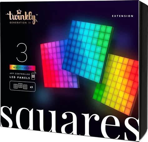 Twinkly Squares Led Panel Extensions Rgb 16 Million Colors 3 Pack