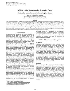 Fillable Online Tcl Sfs Uni Tuebingen A Multi Modal Documentation