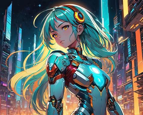 Premium Ai Image Cute Anime Girl Android