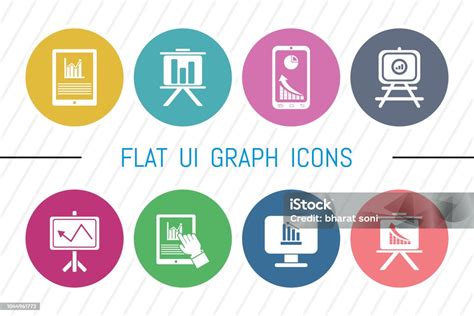 플랫 Ui 8 컬러 그래프 아이콘 설정합니다 Eps10입니다 매우 유용한 그래프 아이콘 설정 간단한 그림입니다 웹 모바일 소프트웨어 및 애플 리 케이 션에 대 한 유용한