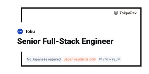 senior full stack engineer toku tokyodev