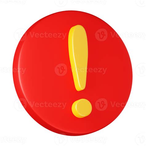3d Realistic Red Warning Sign Illustration 17420769 Png