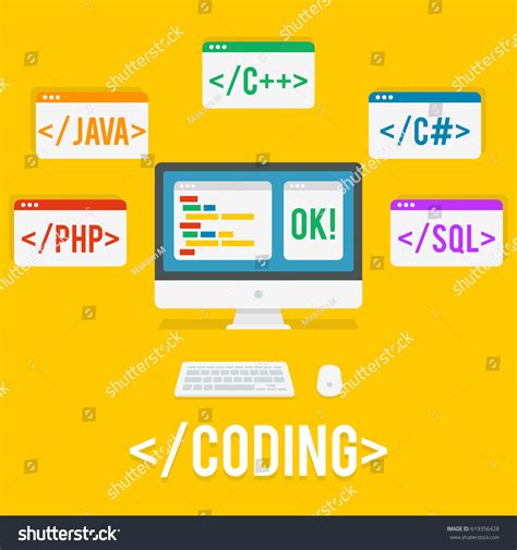 Computer Source Code Debugger Programming Coding Stock Vector Royalty