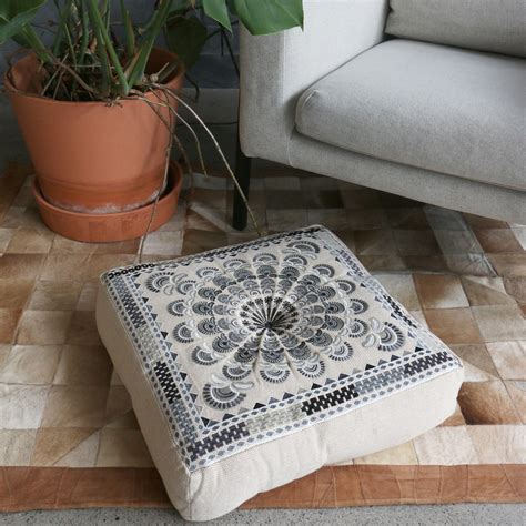 New Colors Embroidered Square Meditation Cushions Etsy