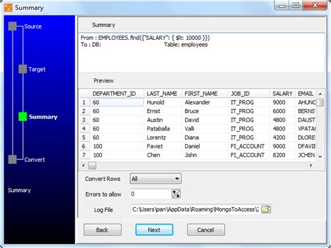 Export Mongodb Query Results To Azure Table Without Programming