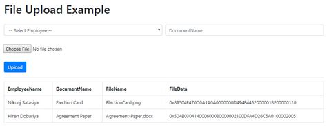 Upload And Save File In Database As VARBINARY Data In ASP NET Using C