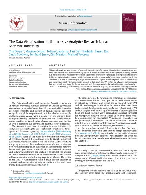 Pdf The Data Visualisation And Immersive Analytics Research Lab At Monash University