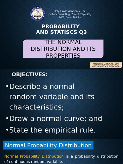 Normal Distributiona And Its Characteristics Pdf Normal Distribution Standard Deviation