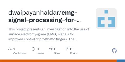Github Dwaipayanhaldar Emg Signal Processing For Prosthetic Finger