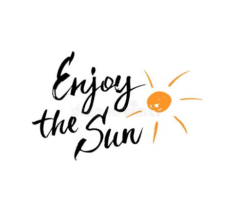 Enjoy The Sun Summer Lettering Stock Vector Illustration Of