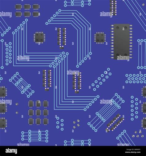 Microchip Seamless Pattern Background Blue Vector Illustration Stock Vector Image Art Alamy