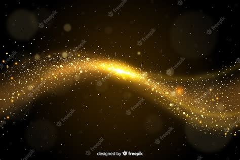 황금 입자와 고급 배경 프리미엄 벡터