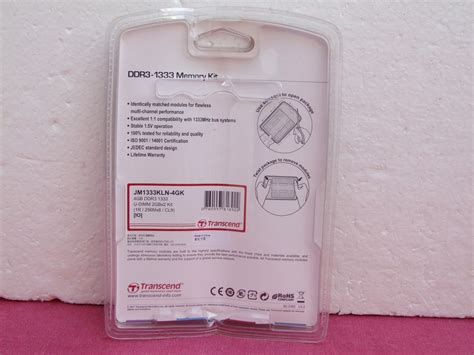 transcend 4gb kit ddr3 1333mhz memorije za pc novo gara