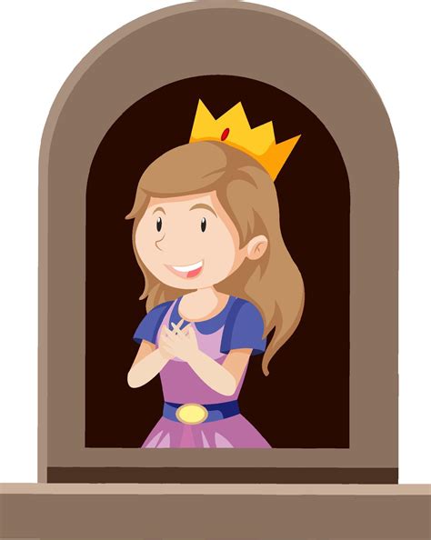 Fantasy Princess Character By The Window On White Background 6350585 Vector Art At Vecteezy