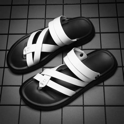 Concise Leather Sandals For Men Mens Shoes Sandals Mens Leather