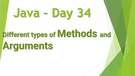 Java Day 34 In Telugu Methods And Arguments YouTube