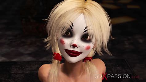 Joker Bangs Rough A Cute Sexy Blonde In A Clown Mask In The Abandoned
