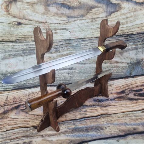 Wooden Three Sword Display