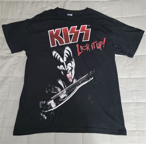 Rock Band Vintage Kiss Tee Shirt Lick It Up Medium Grailed
