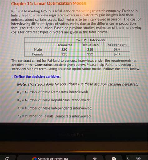 Solved Chapter 11 Linear Optimization Models Fairland