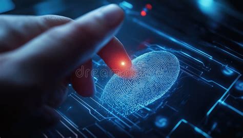 Enhanced Security Access With Biometric Identification Through Fingerprint Scanning Stock Image