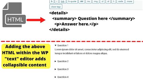 collapsible extendable content in wordpress — 4 best ways