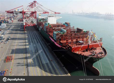 Worlds Largest Container Ship Cscl China Shipping Container Lines Ltd Stock Editorial Photo