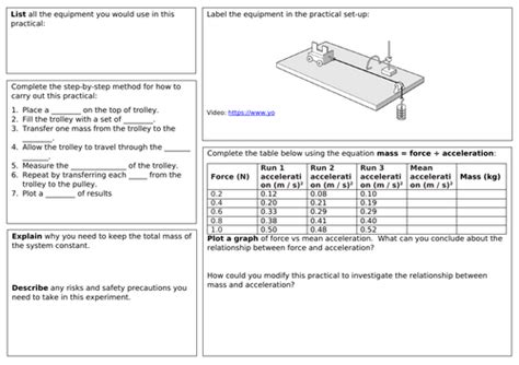 Physics Acceleration Required Practical Teaching Resources