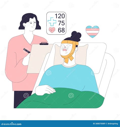 Gender Transition Process Set Gender Affirming Therapy For Transgender Stock Vector