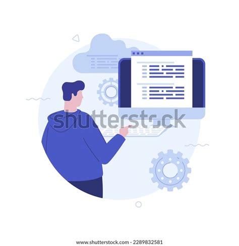 Code Writing Circle Flat Concept Vector Stock Vector Royalty Free 2289832581 Shutterstock