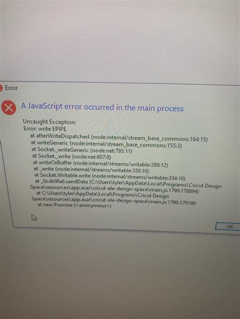 Javascript Error When I Open Cricut Design Space Can Anyone Help Me
